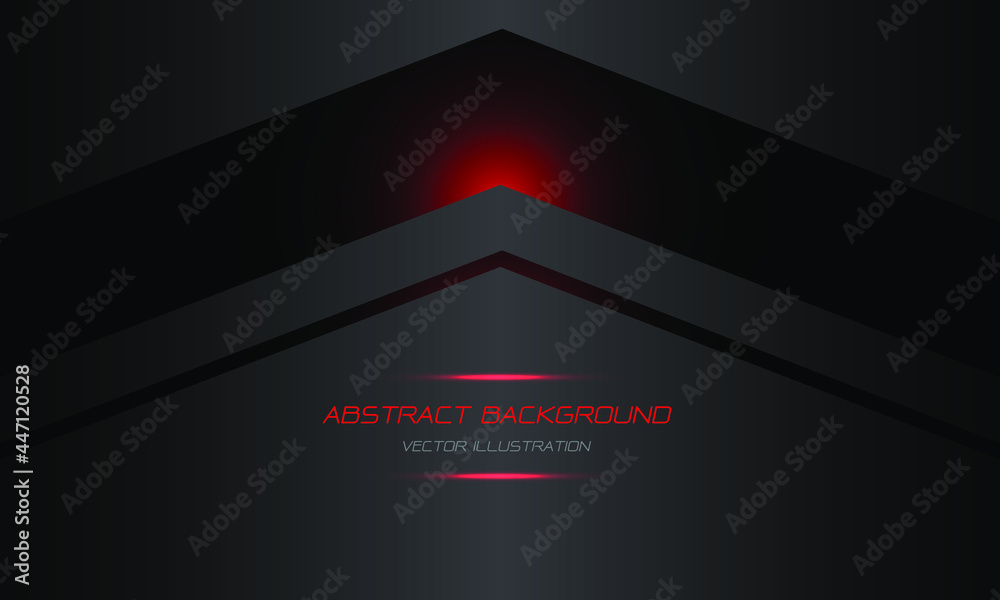 Abstract red black arrow on dark grey metallic blank space design ...
