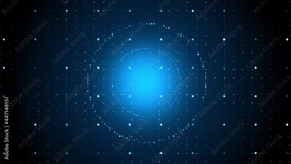 Flying Through Digital Data Tunnel Technology Network Particles Loop ...