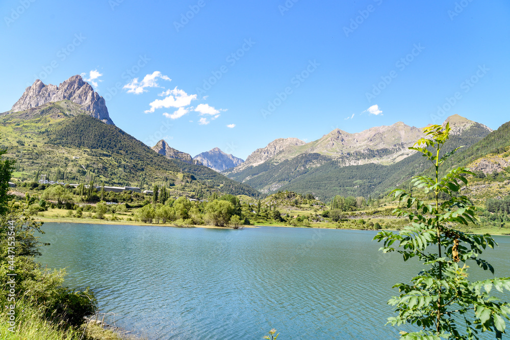 The Lanuza reservoir, located at the head of the Tena valley at the ...