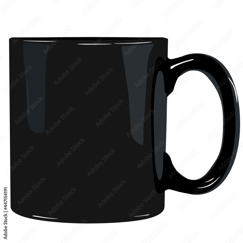 Coffee mug mock up template black svg vector illustration Stock Vector ...