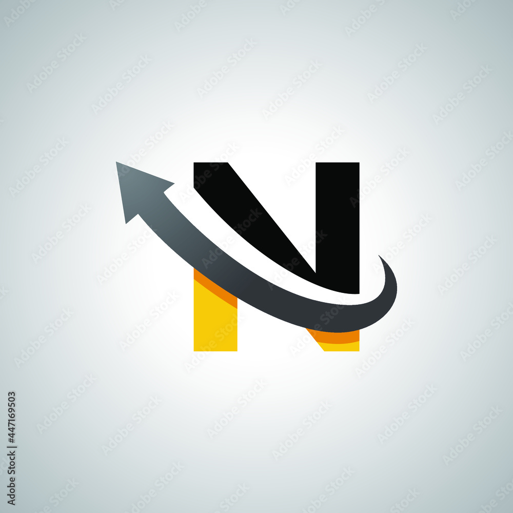 Arrow letter N logo design, creative letter mark suitable for company ...