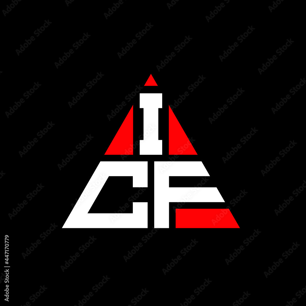 ICF triangle letter logo design with triangle shape. ICF triangle logo ...