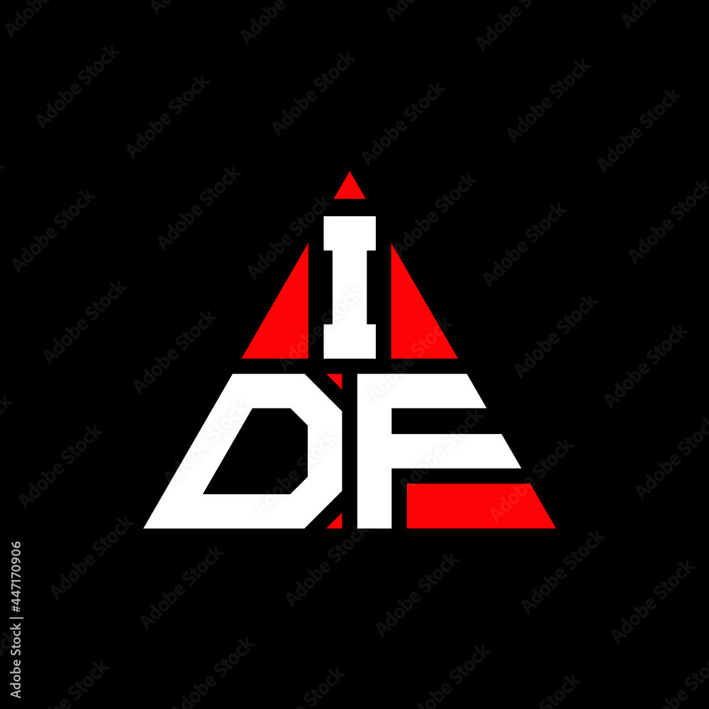 IDF triangle letter logo design with triangle shape. IDF triangle logo ...