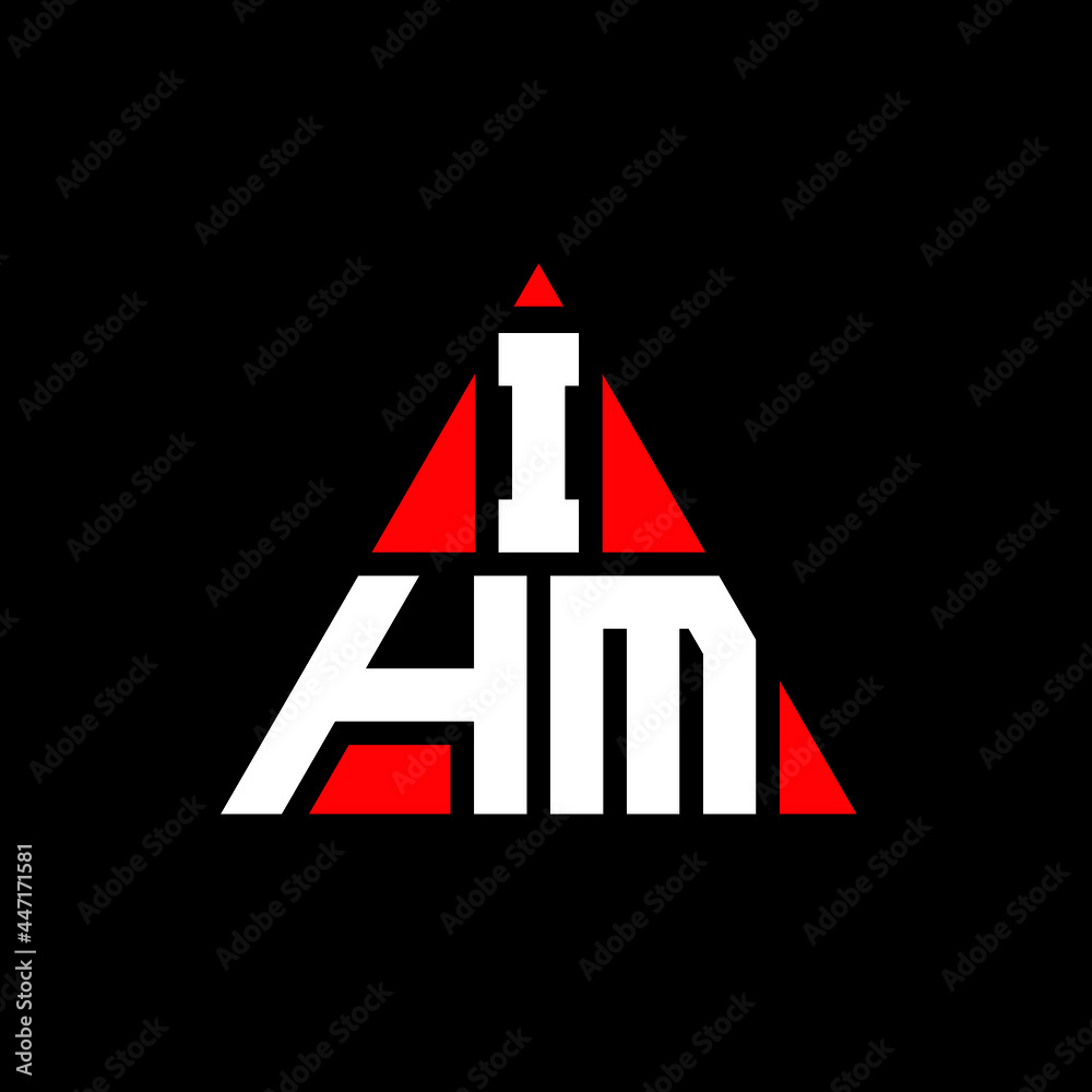 IHM triangle letter logo design with triangle shape. IHM triangle logo ...