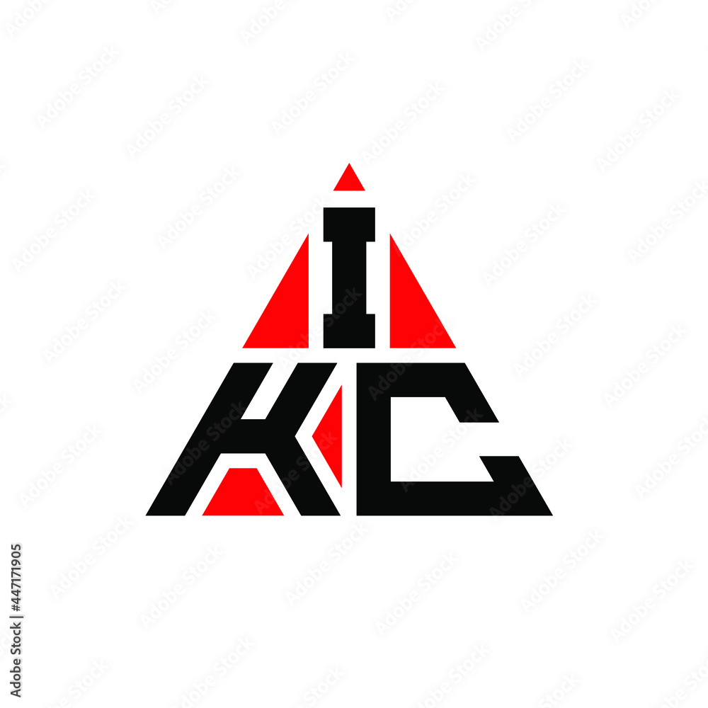 IKC triangle letter logo design with triangle shape. IKC triangle logo ...