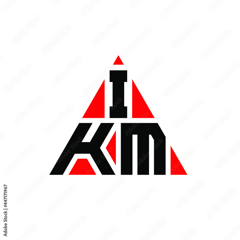 IKM triangle letter logo design with triangle shape. IKM triangle logo ...