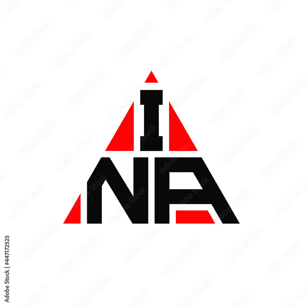 INA triangle letter logo design with triangle shape. INA triangle logo ...