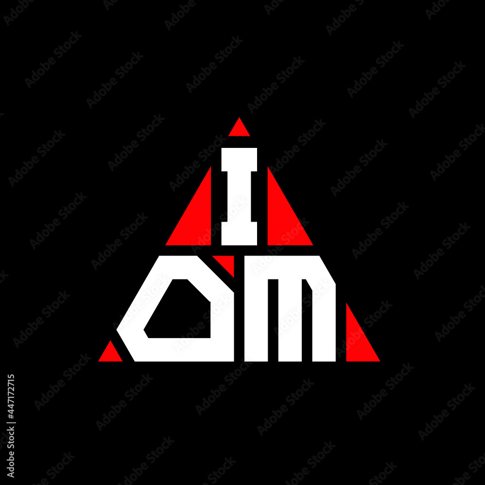 IOM triangle letter logo design with triangle shape. IOM triangle logo ...