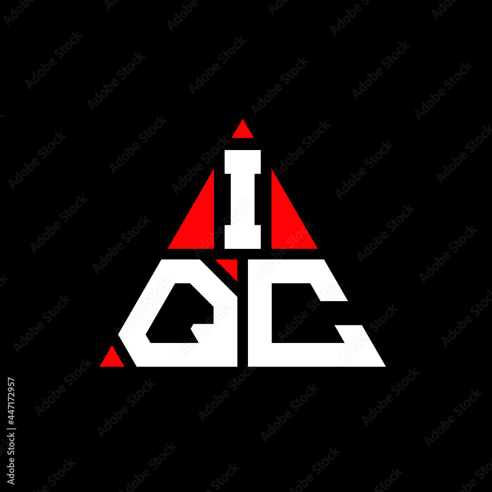 IQC triangle letter logo design with triangle shape. IQC triangle logo ...