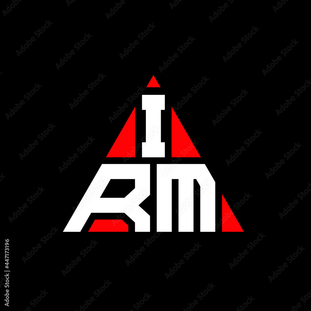 IRM triangle letter logo design with triangle shape. IRM triangle logo ...