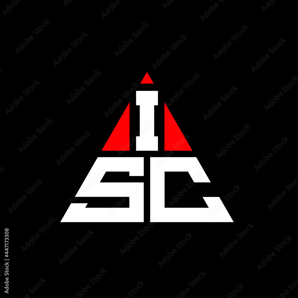 ISC triangle letter logo design with triangle shape. ISC triangle logo ...
