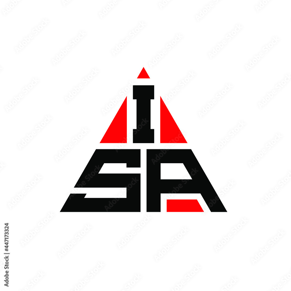 ISA triangle letter logo design with triangle shape. ISA triangle logo ...