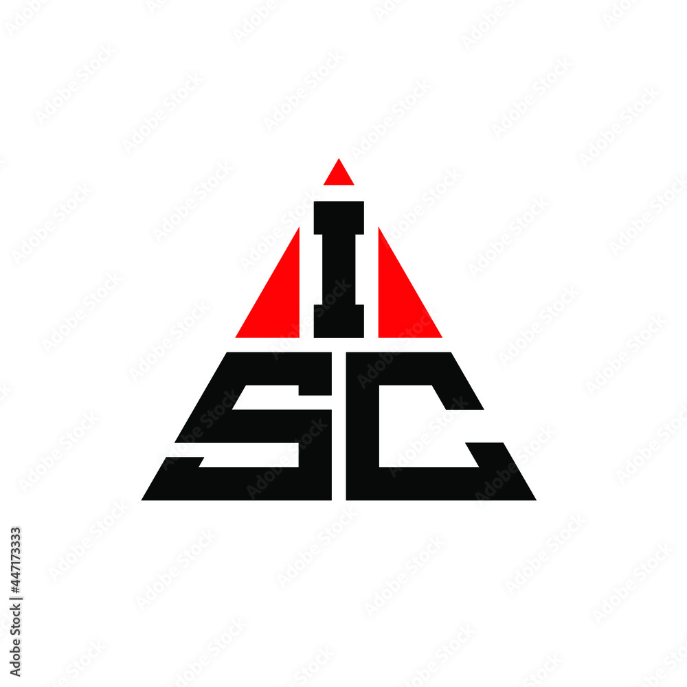 ISC triangle letter logo design with triangle shape. ISC triangle logo ...