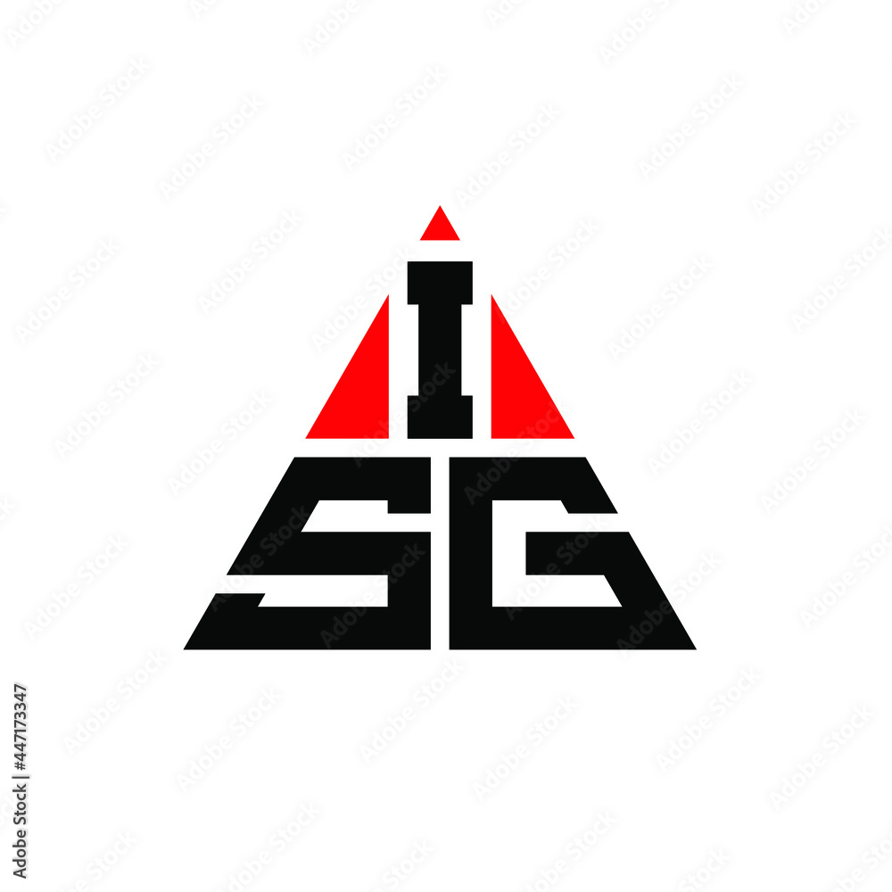 ISG triangle letter logo design with triangle shape. ISG triangle logo ...