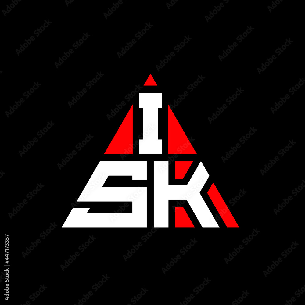 ISK triangle letter logo design with triangle shape. ISK triangle logo ...