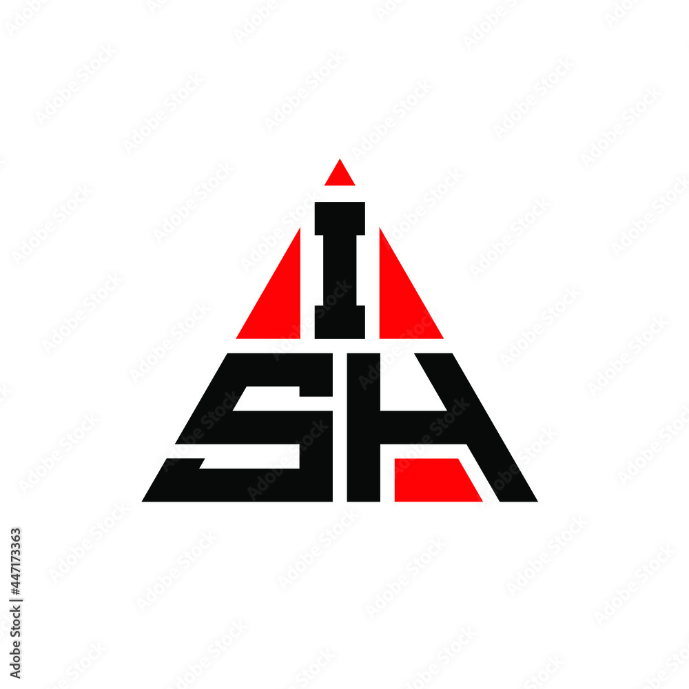 ISH triangle letter logo design with triangle shape. ISH triangle logo ...