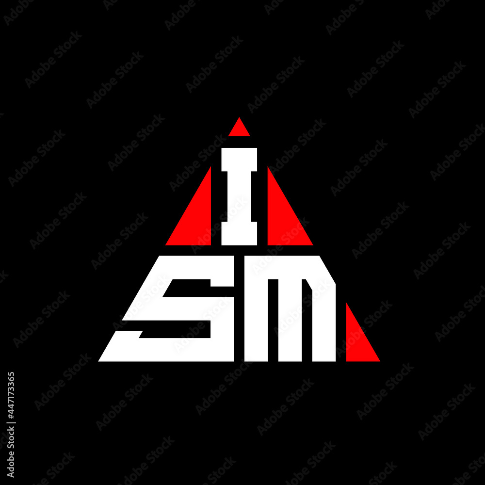 ISM triangle letter logo design with triangle shape. ISM triangle logo ...