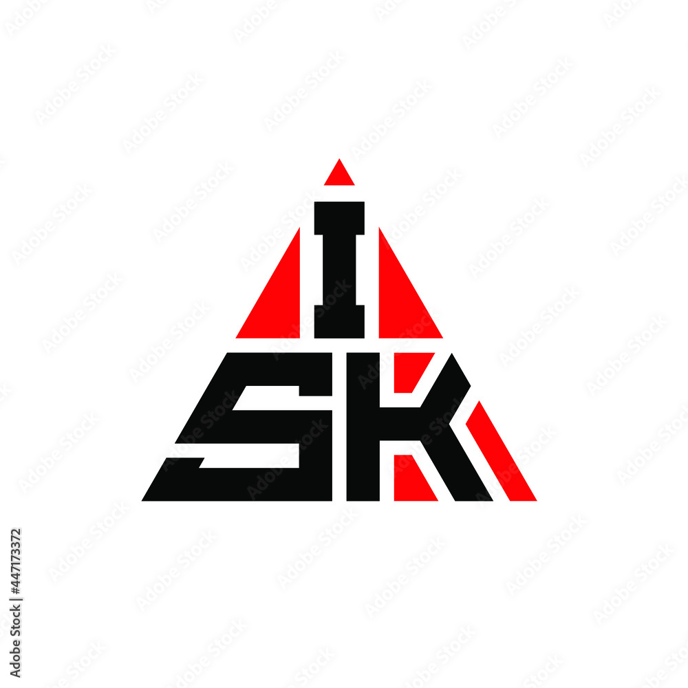 ISK triangle letter logo design with triangle shape. ISK triangle logo ...