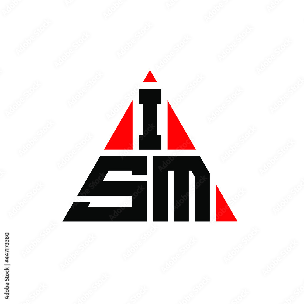 ISM triangle letter logo design with triangle shape. ISM triangle logo ...