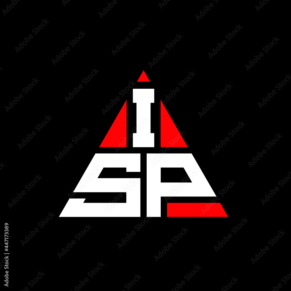ISP triangle letter logo design with triangle shape. ISP triangle logo ...
