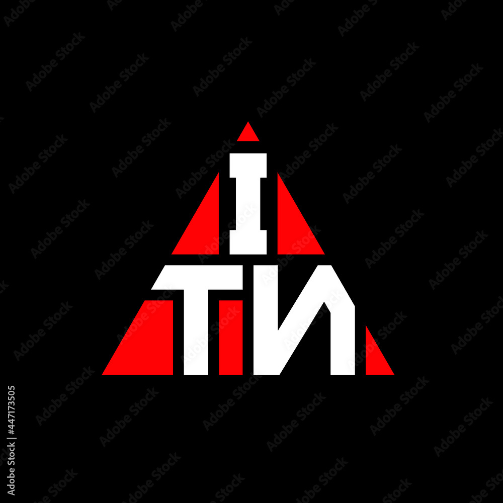 Vetor de ITN triangle letter logo design with triangle shape. ITN ...