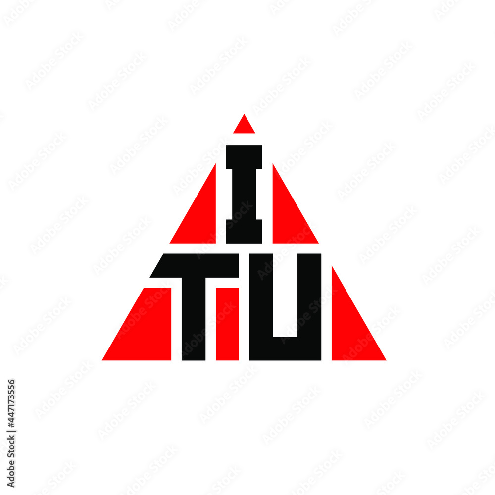ITU triangle letter logo design with triangle shape. ITU triangle logo ...