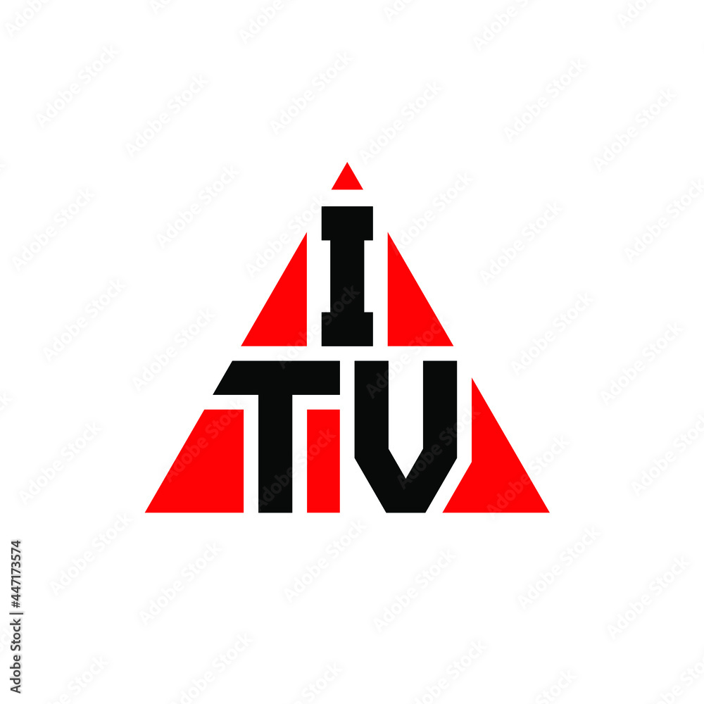 ITV triangle letter logo design with triangle shape. ITV triangle logo ...
