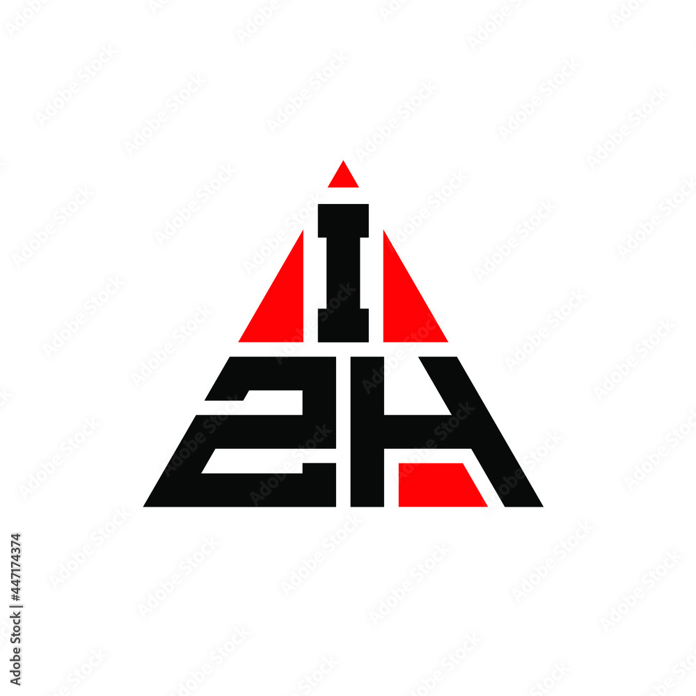 IZH triangle letter logo design with triangle shape. IZH triangle logo ...