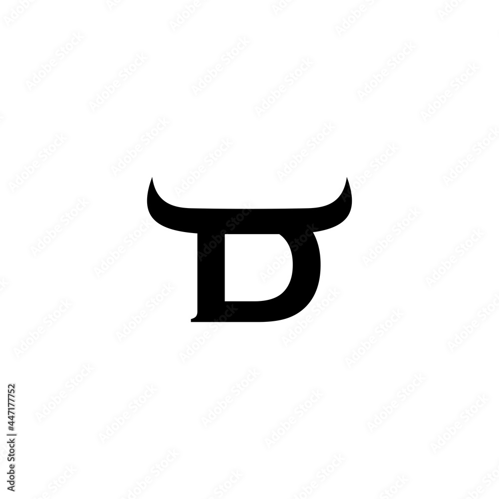 Initial letter D horn bull logo design Stock Vector | Adobe Stock