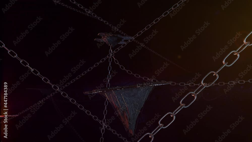 Flight through deep dark space seamless loop. Eerie cosmic structure ...