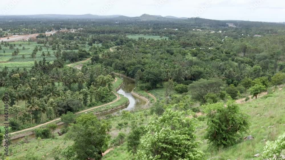 An Awesome view of the Rural scene with thick lush foliage and the ...