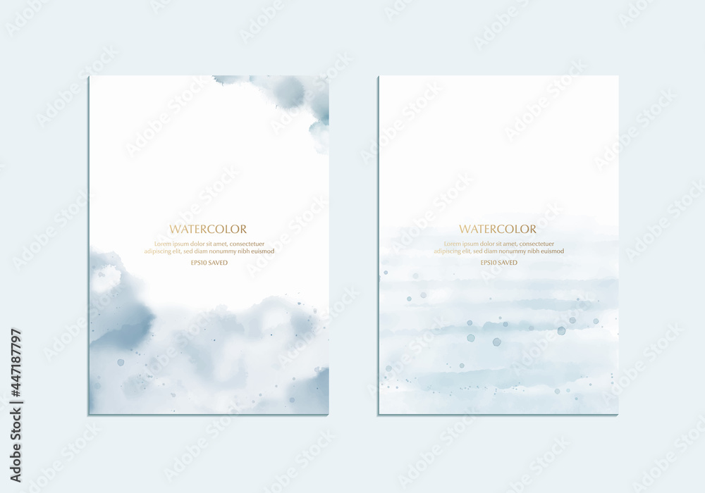 Watercolor background with blue background, soft drawing texture Stock ...