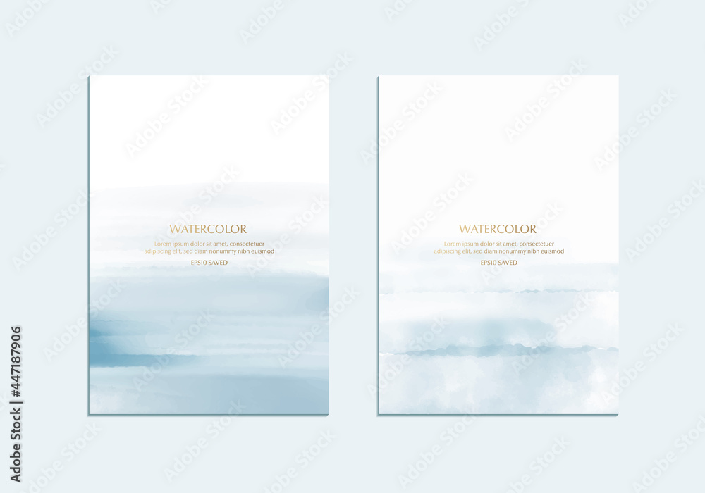 Watercolor background with blue background, soft drawing texture Stock ...
