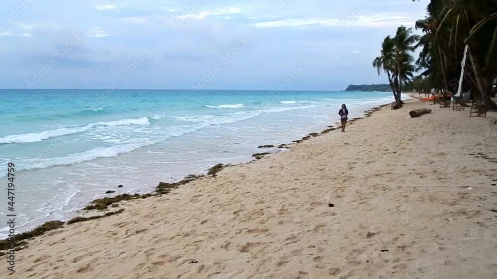 Typical morning at Boracay Beach, a popular tourist destination in the ...