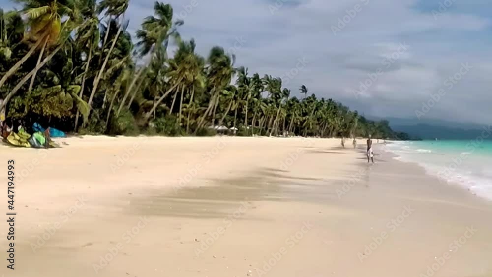Typical morning at Boracay Beach, a popular tourist destination in the ...