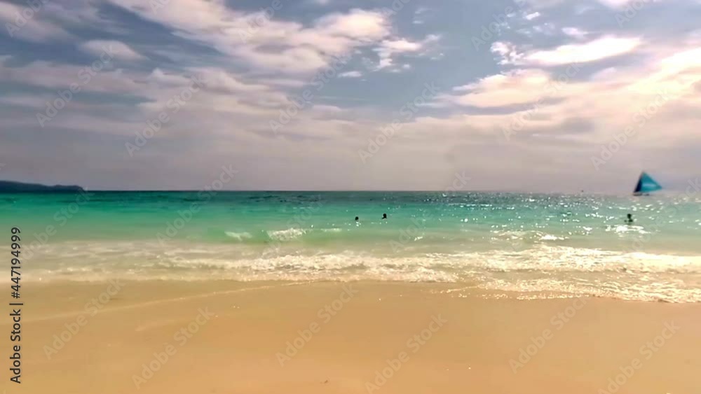 Typical morning at Boracay Beach, a popular tourist destination in the ...
