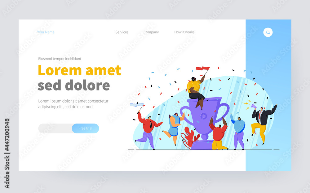 Business team giving winning party, celebrating success, getting reward ...