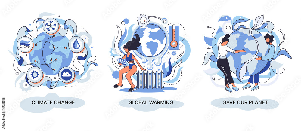 Change climate concept. Abstract metaphor of climate change and saving ...