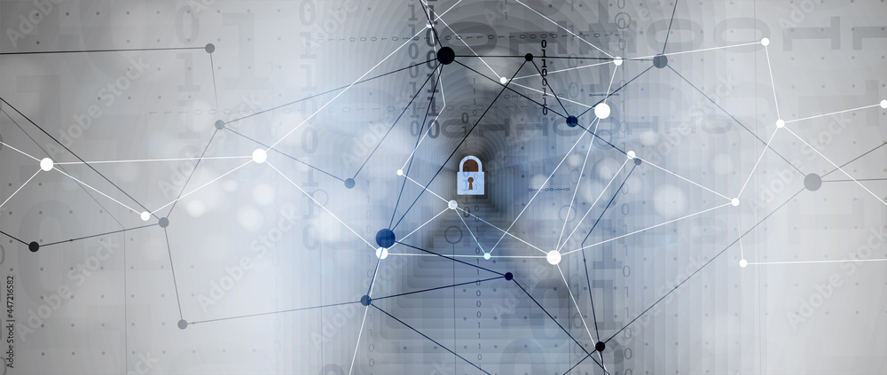 internet digital security technology concept for business background ...