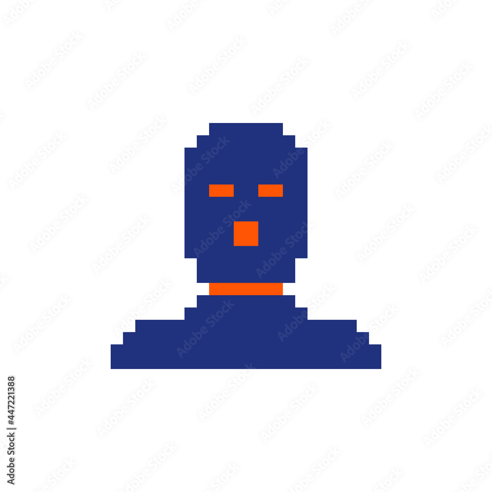 Robber in a mask, male character, bandit. Avatar, portrait, profile ...