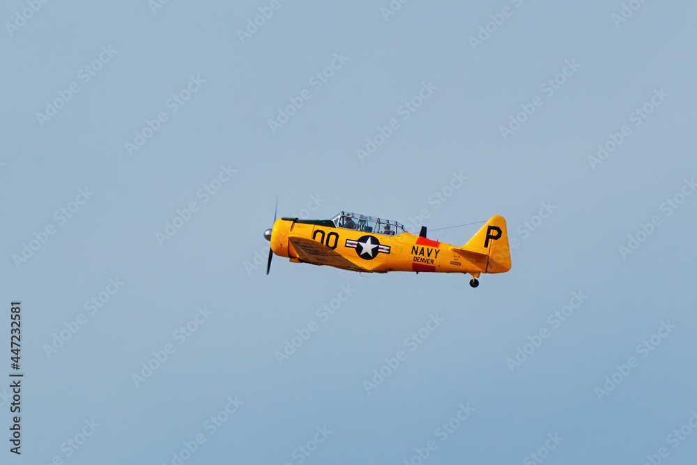 CENTENNIAL, USA-OCTOBER 17: North American AT-6G plane flies on October ...
