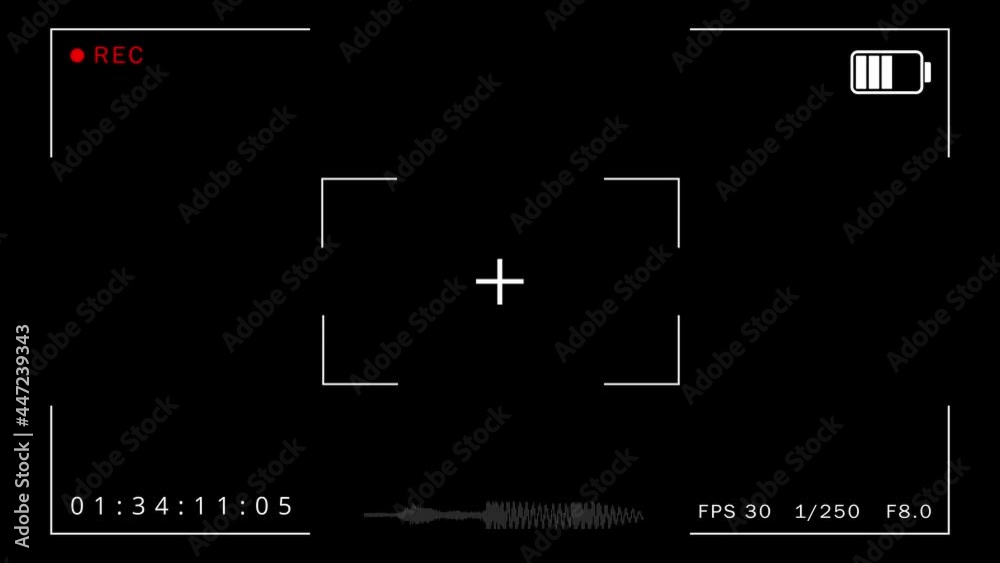 4K Video camera camcorder recording screen interface Loop Corner frame ...