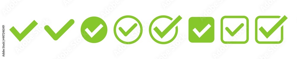 green checkmark sign vector icon. check mark tick checkbox. ok correct ...