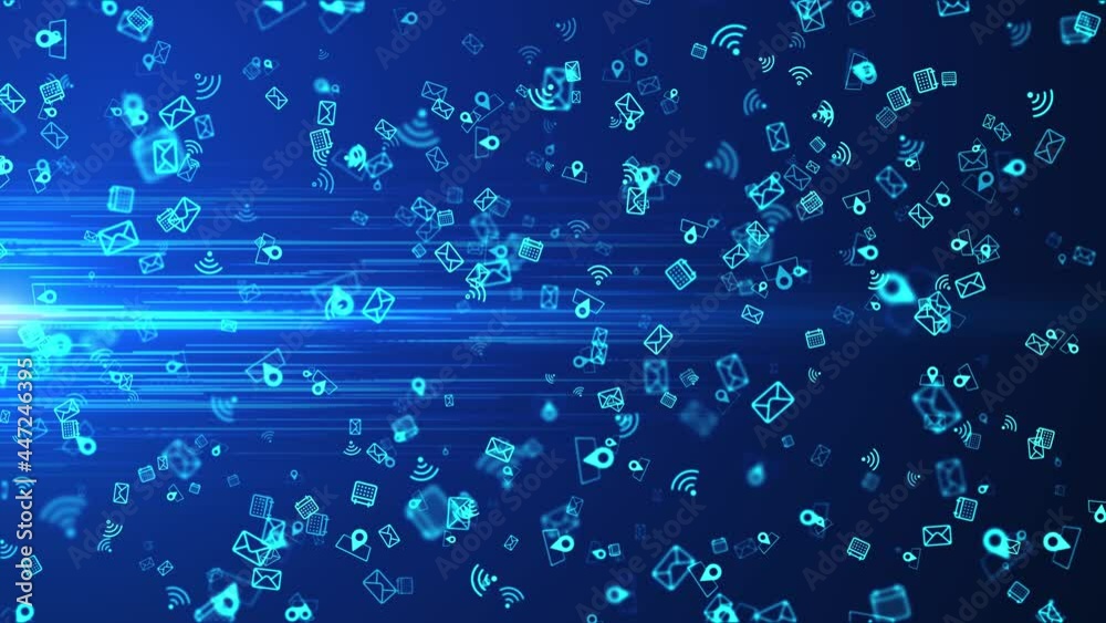 4K Connecting people internet Technology space HUD loop background ...