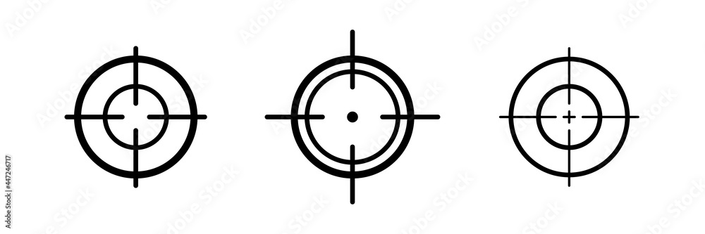 target gun aim. sniper shoot crosshair scope vector isolated on white ...