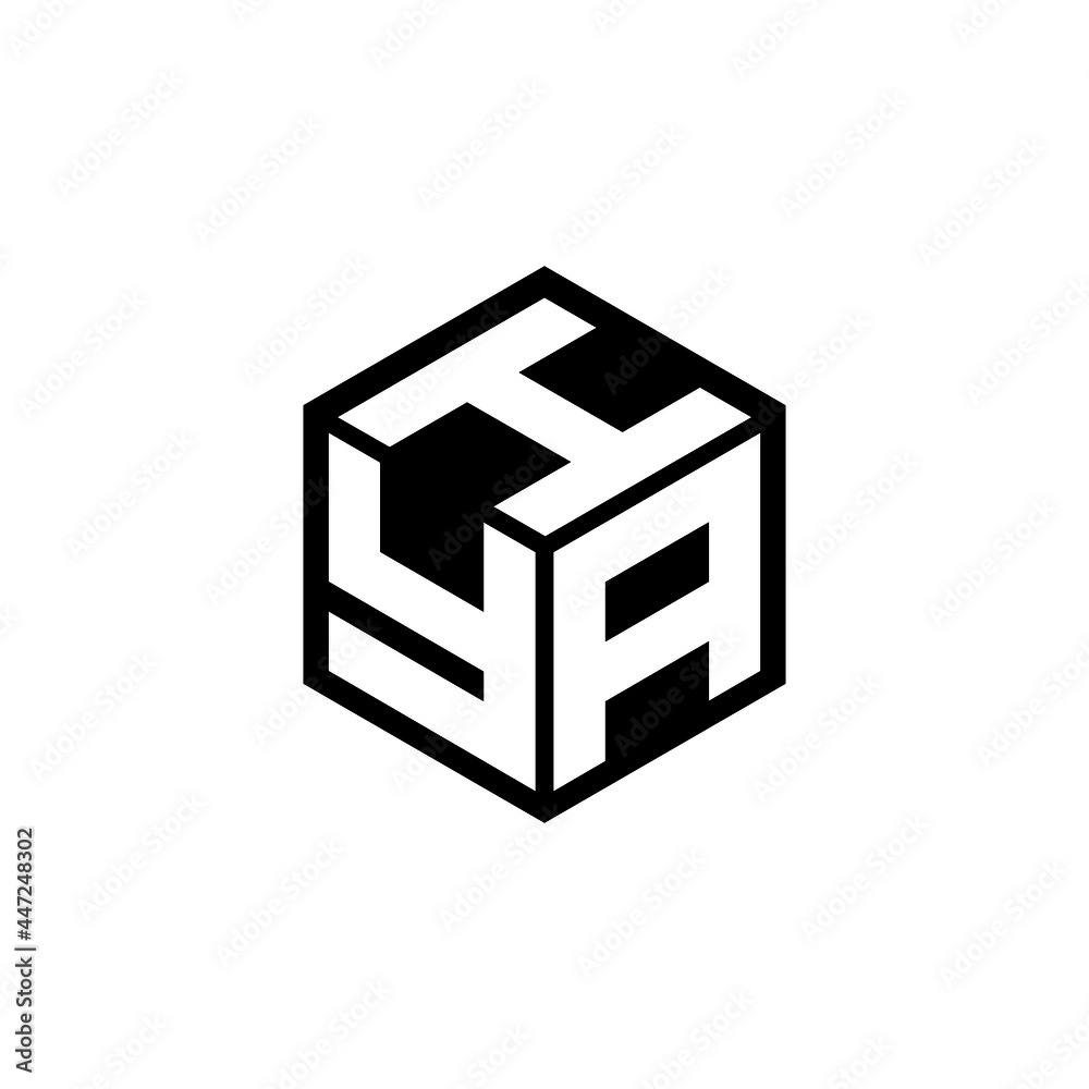YAI letter logo design with white background in illustrator, cube logo ...
