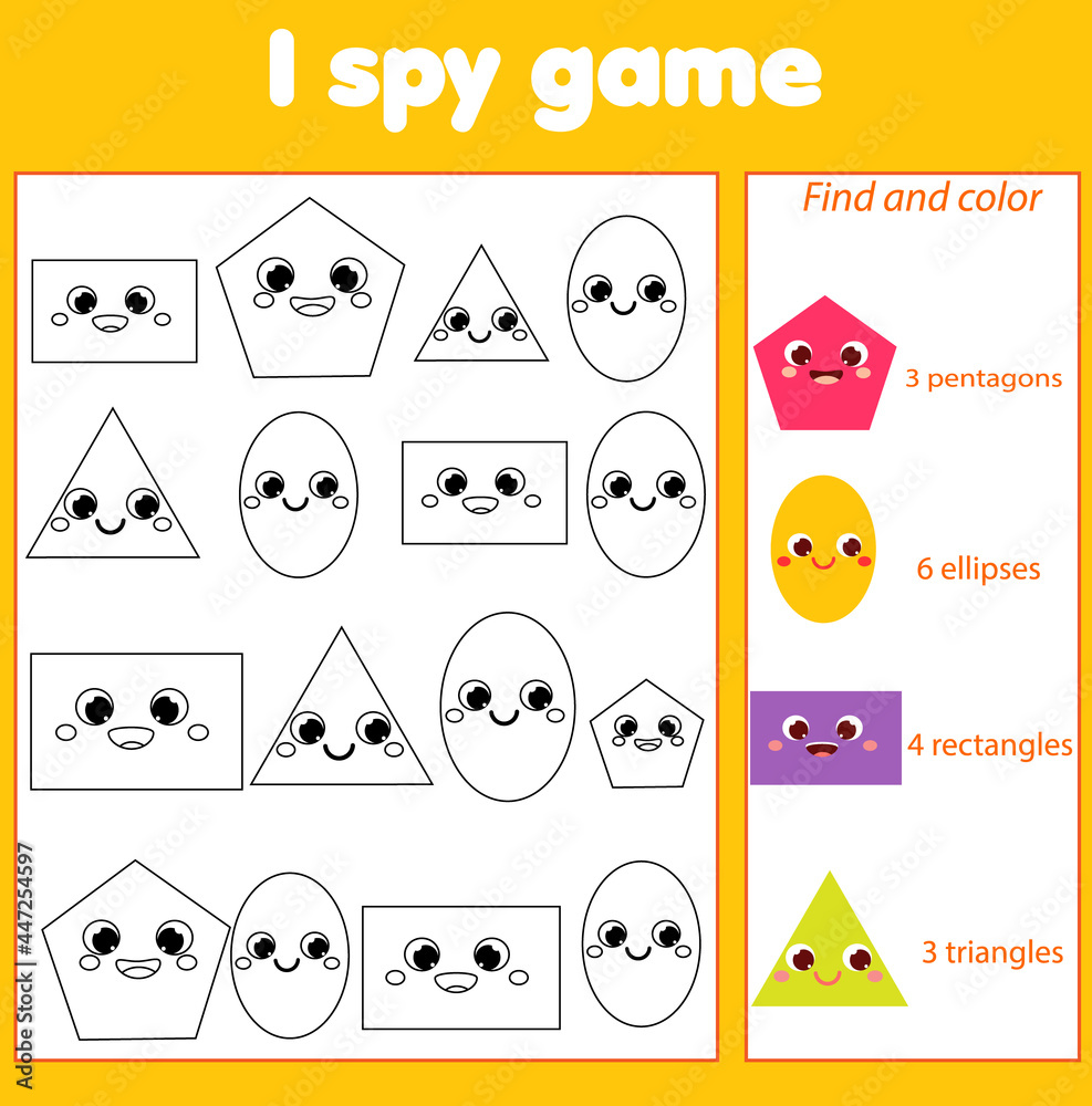I spy game for toddlers. Find and count objects. Educational activity ...