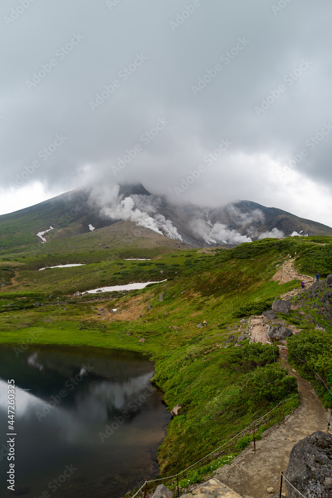 北海道上川郡東川町にある大雪山の旭岳の風景 View of Mt.Asahidake in Mt.Daisetsuzan ...