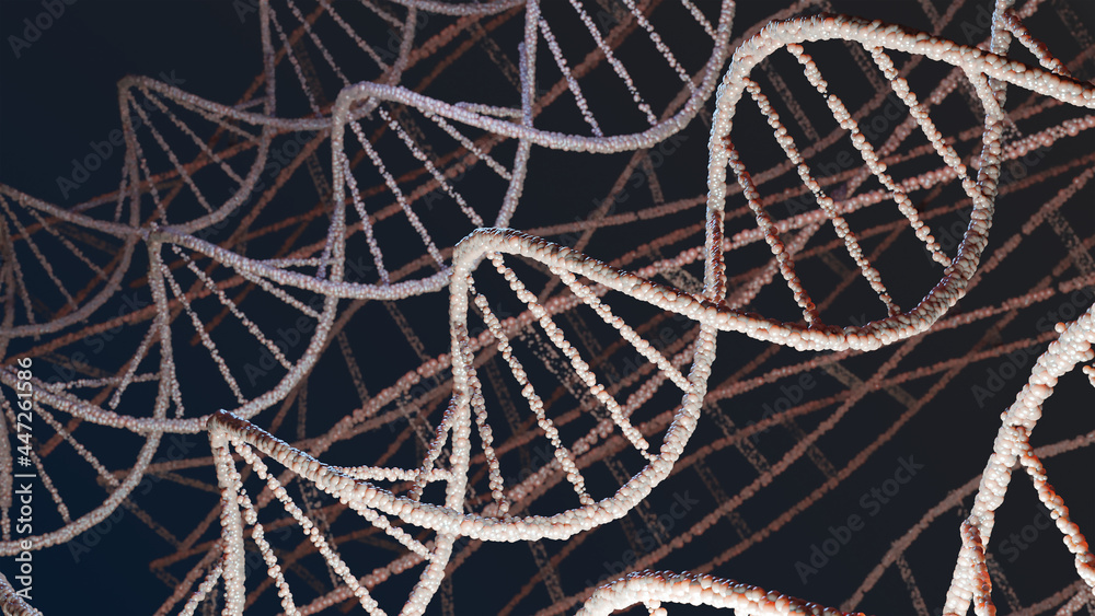 DNA molecule structure background. 3D Realistic Render Stock ...