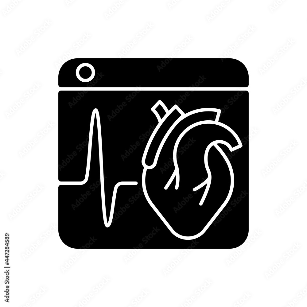 Medical platforms black glyph icon. Sharing medical data worldwide ...